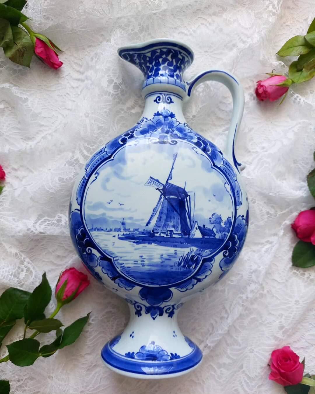 Vintage Delft Jug With Windmill - Etsy