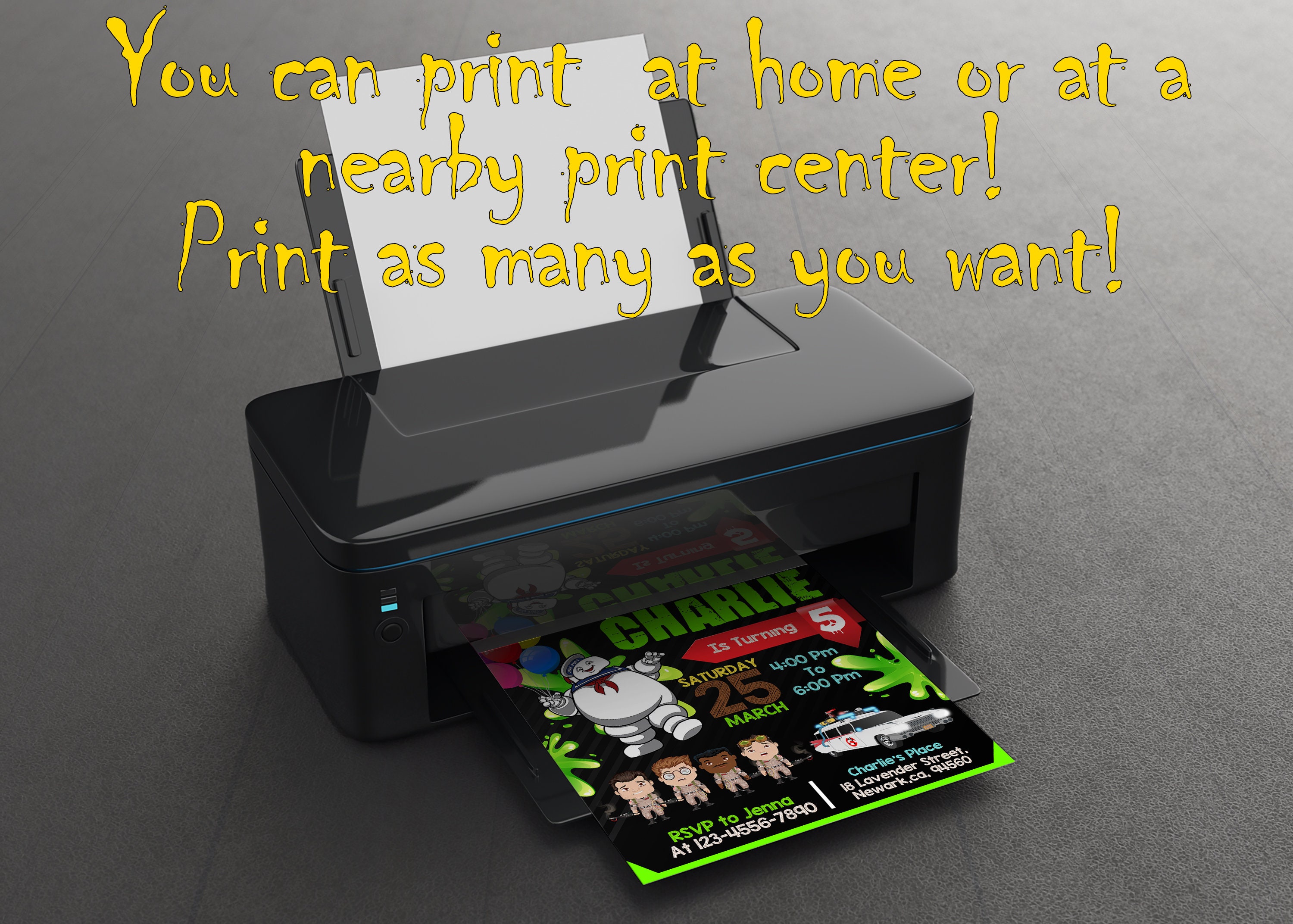 Editable Ghostbusters Birthday Invitation Printable Ghostbusters Party ...