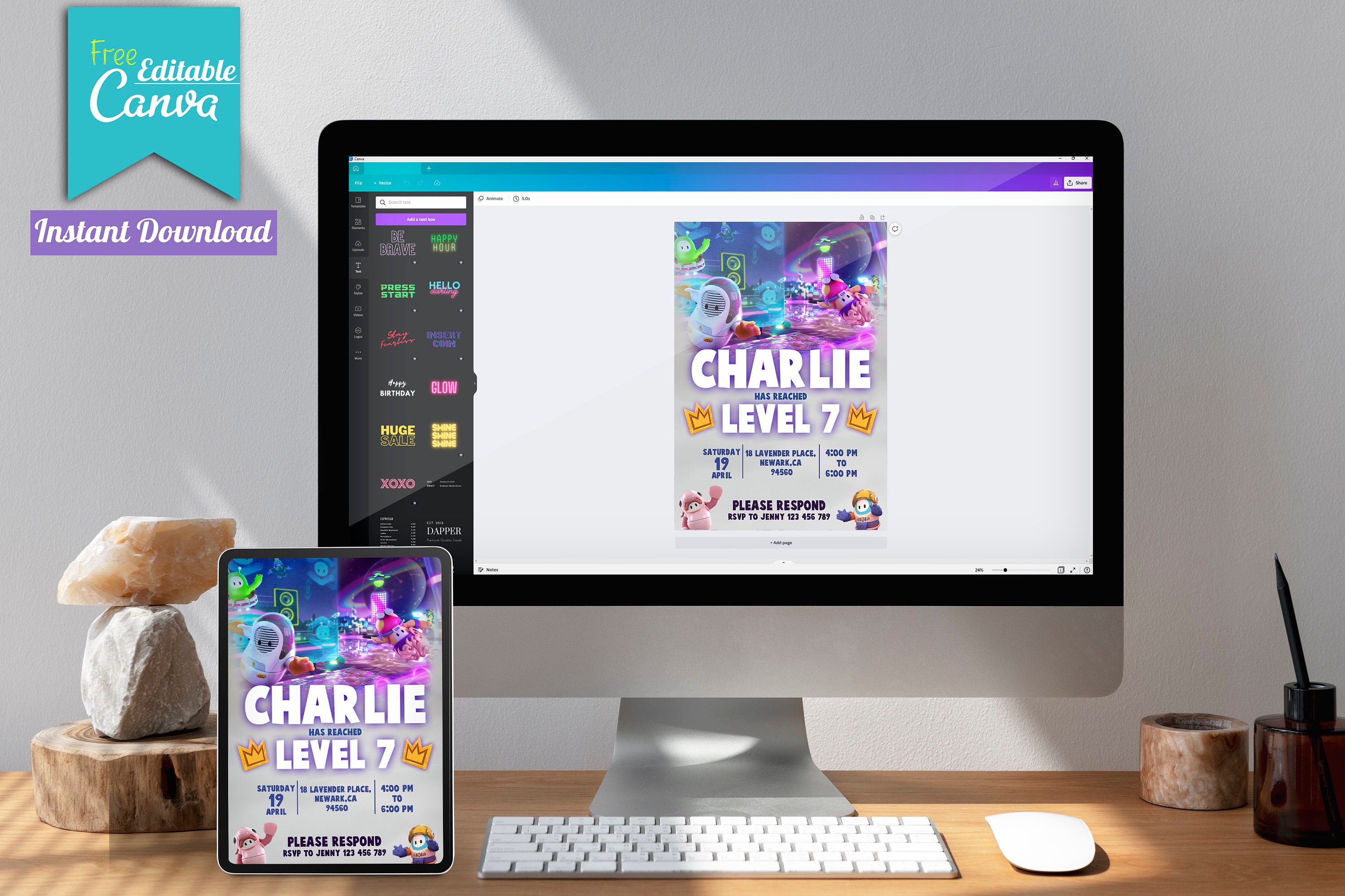 Editable Fall Guy Birthday Invitation Template Digital Kids Party ...