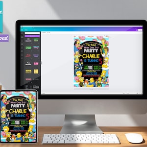 Editable Simpsons Birthday Invitations | Simpsons Invitation, Simpson ...