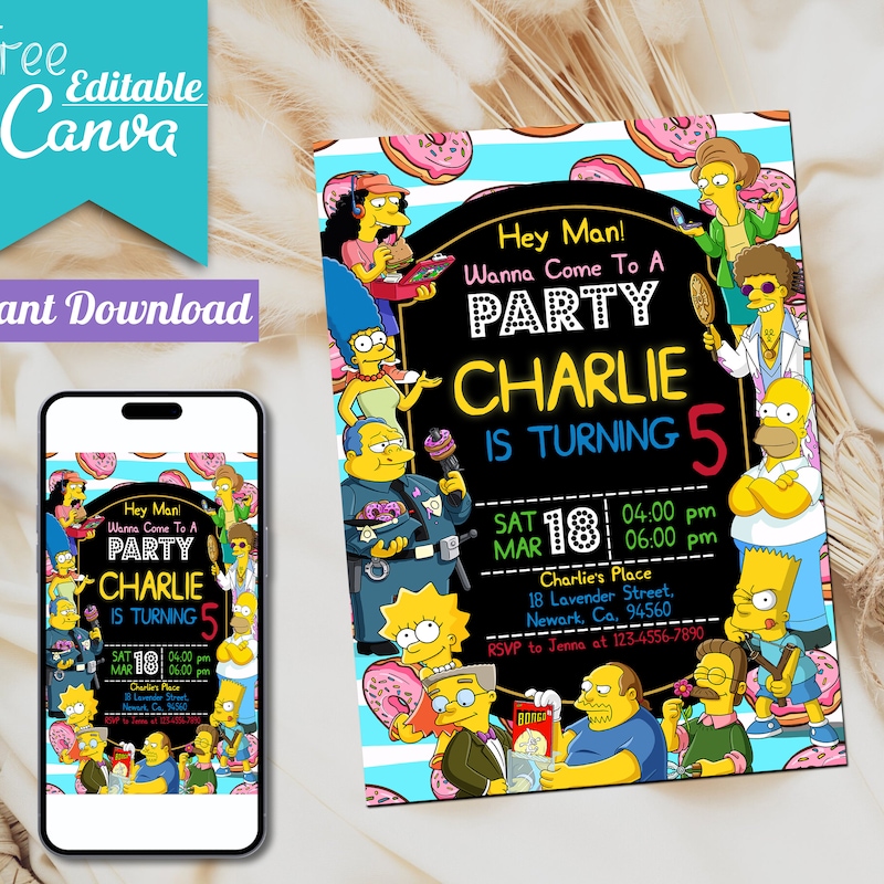 Simpsons Birthday Cards - Etsy