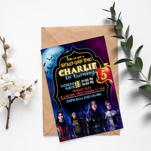 Descendants Birthday Invitation | Descendants Party Invite, Descendants ...