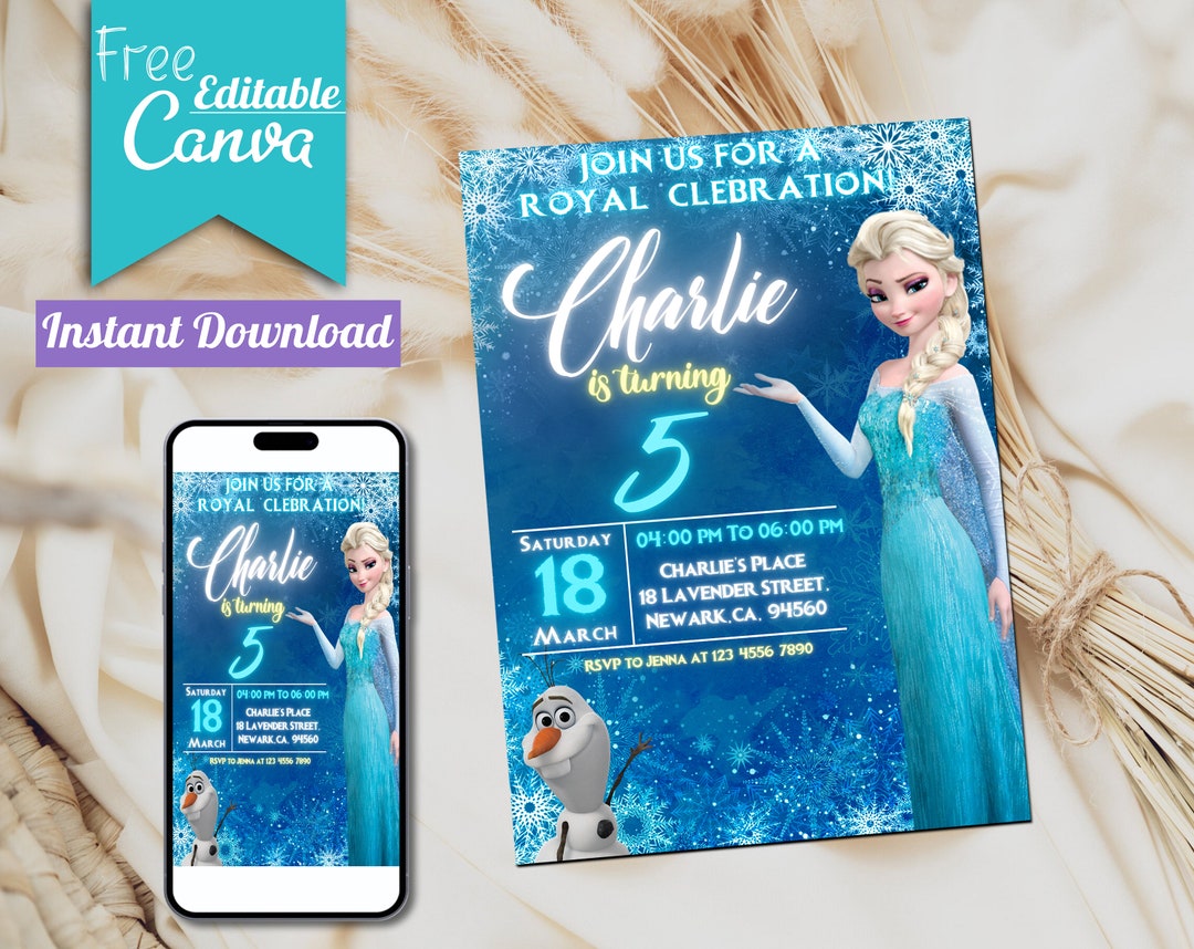 Editable Frozen Birthday Invitation | Printable Frozen Party ...