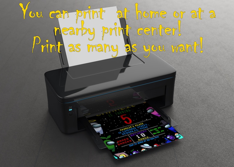 Among Us Birthday Invitation | Editable Kids Game Invite (digital ...