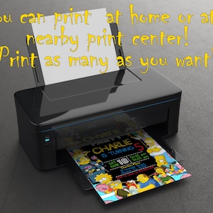 Editable Simpsons Birthday Invitations | Simpsons Invitation, Simpson ...