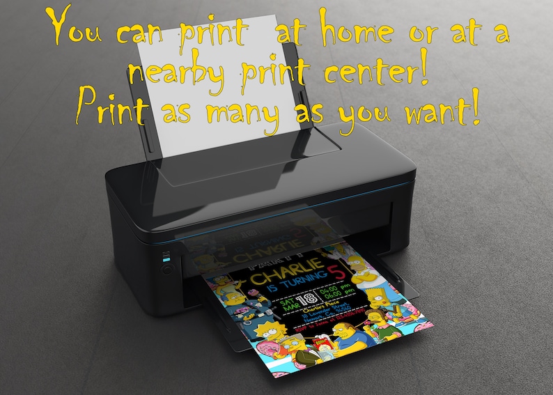 Editable Simpsons Birthday Invitations Simpsons Invitation, Simpson ...