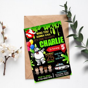Editable Ghostbusters Birthday Invitation | Printable Ghostbusters ...