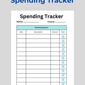 Simple Spending Tracker, Printable Expense Tracker, Log Monthly ...