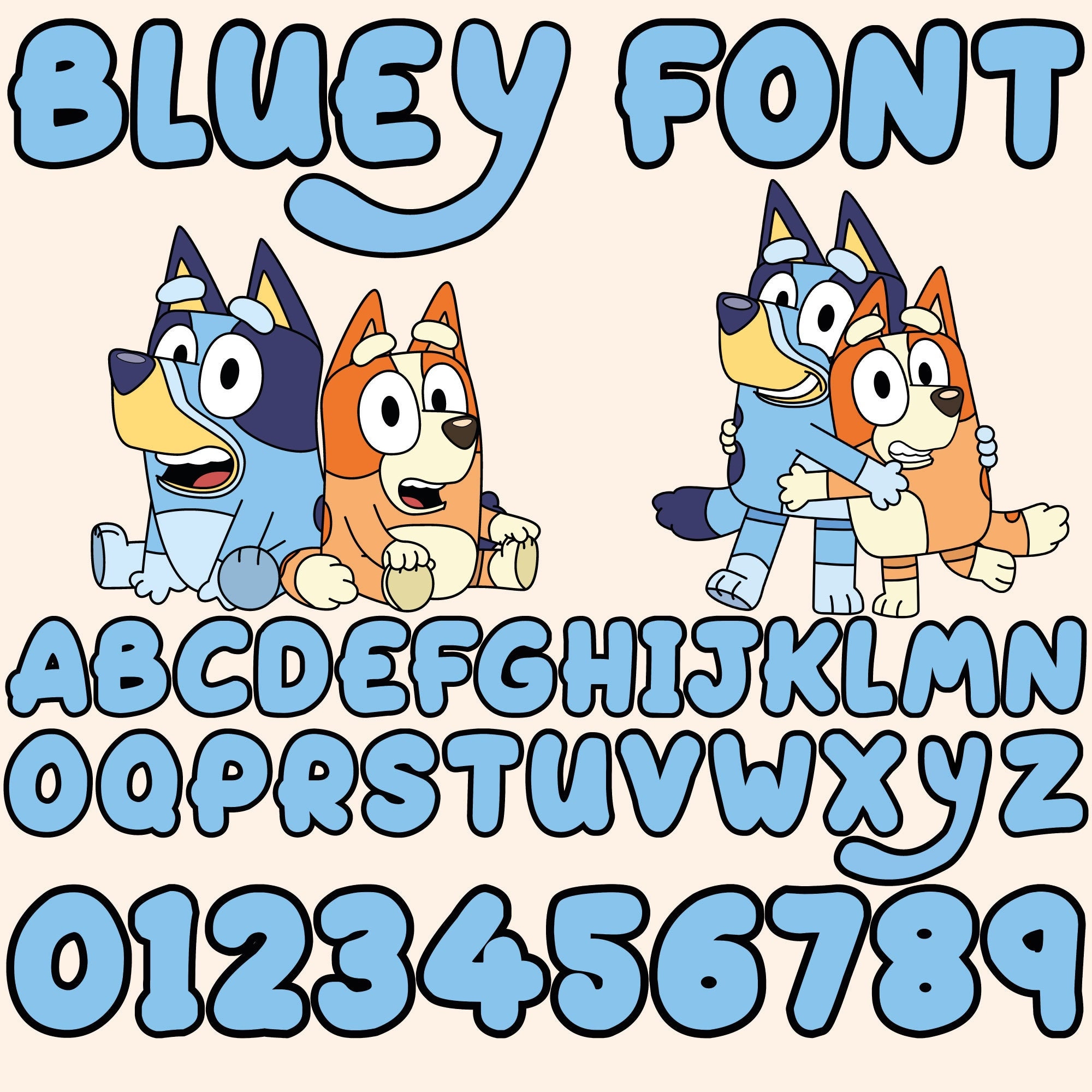 Bluey Inspired Alphabet and Font Files - Etsy UK
