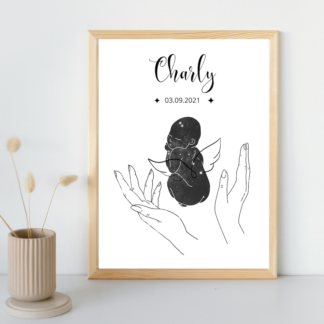 Customizable Angel Birth Poster, Miscarriage Poster, Baby Souvenir ...