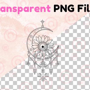 Celestial Clipart - Witchy PNG for Cricut - Boho Moon and Stars ...