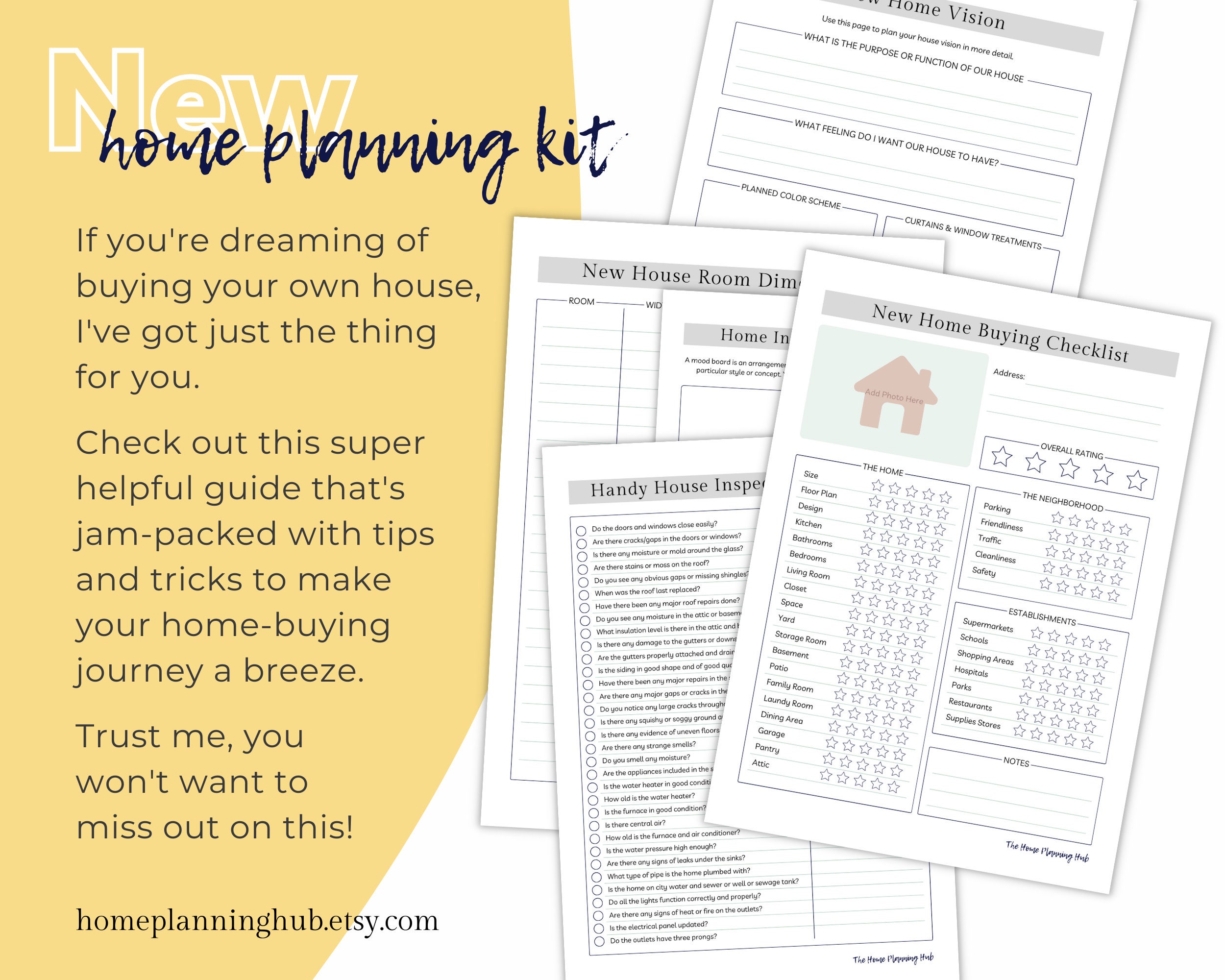 New Home Information and Planning Guide, Instant Digital Download, PDF ...