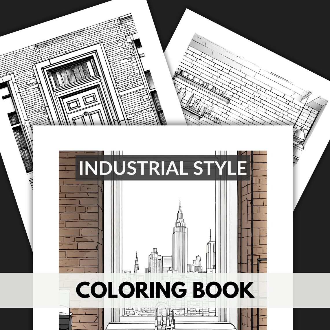 Industrial Home Coloring Book, Instant Digital Download PDF, Ai ...