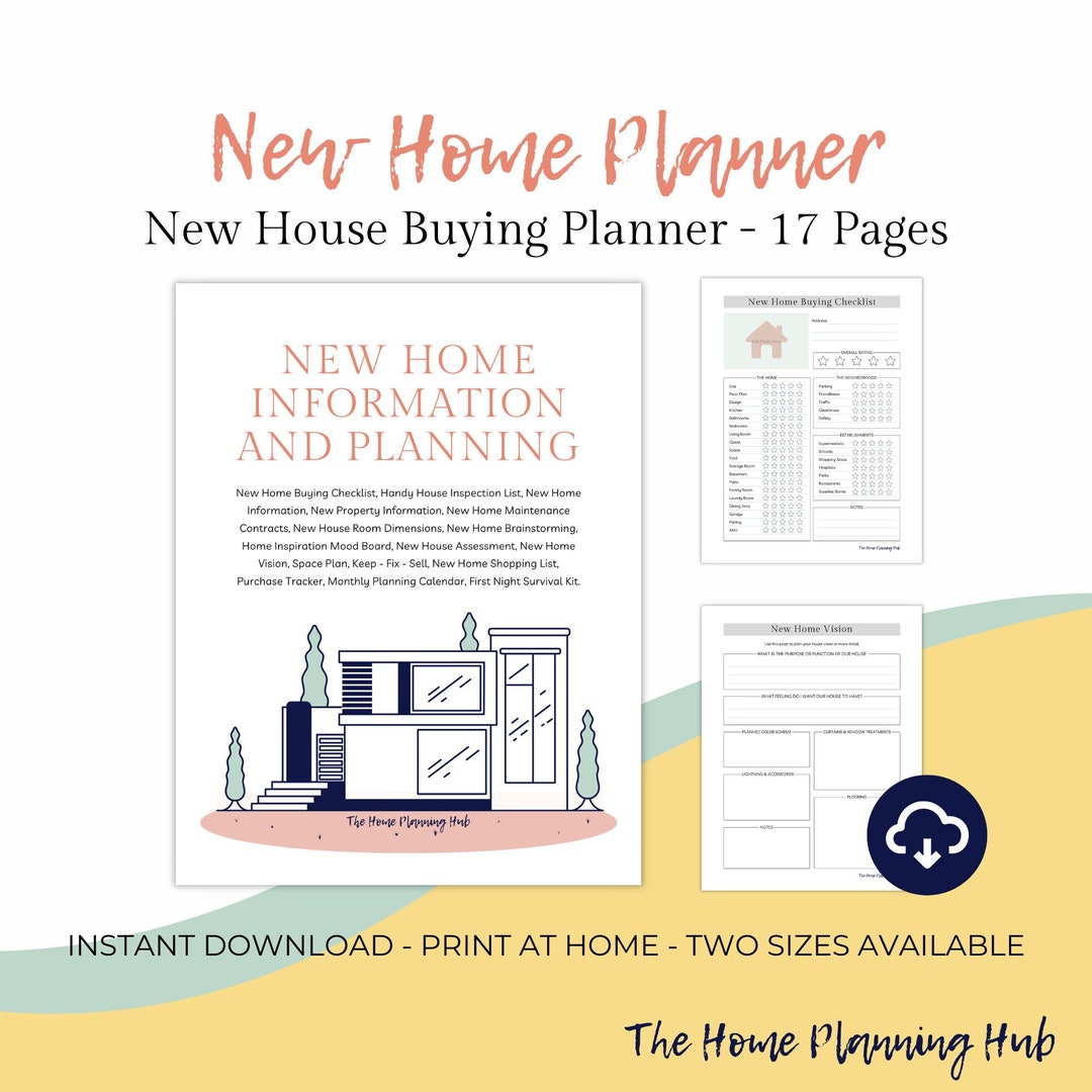New Home Information and Planning Guide, Instant Digital Download, PDF ...