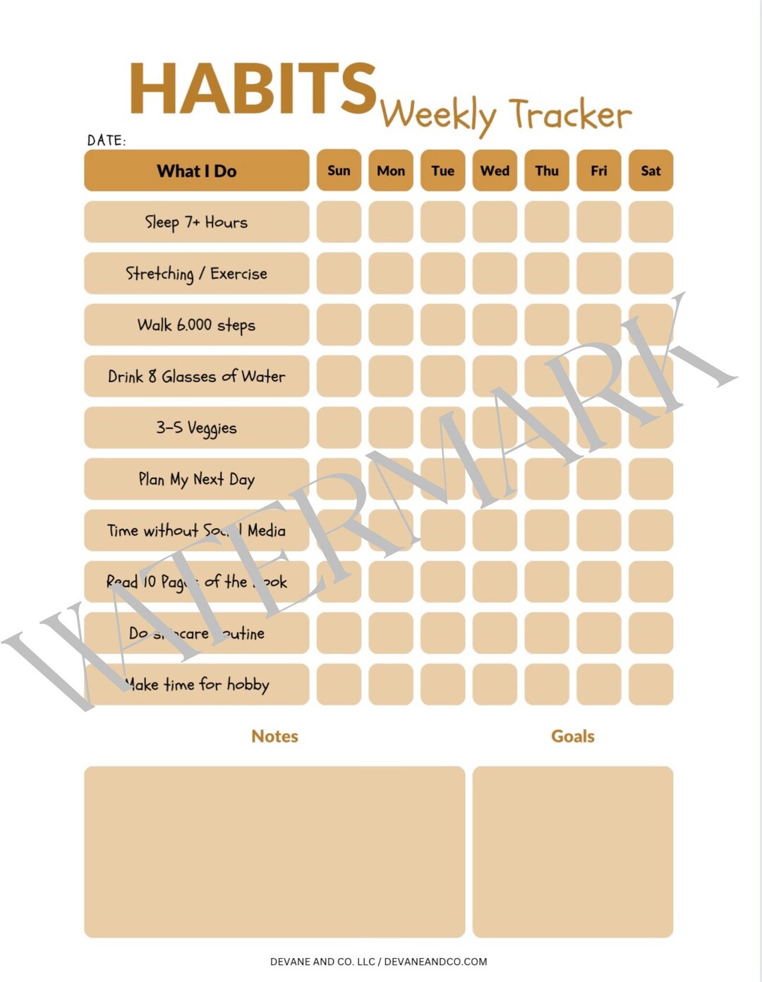 Editable Habits Tracker Template 9 Pack - Etsy