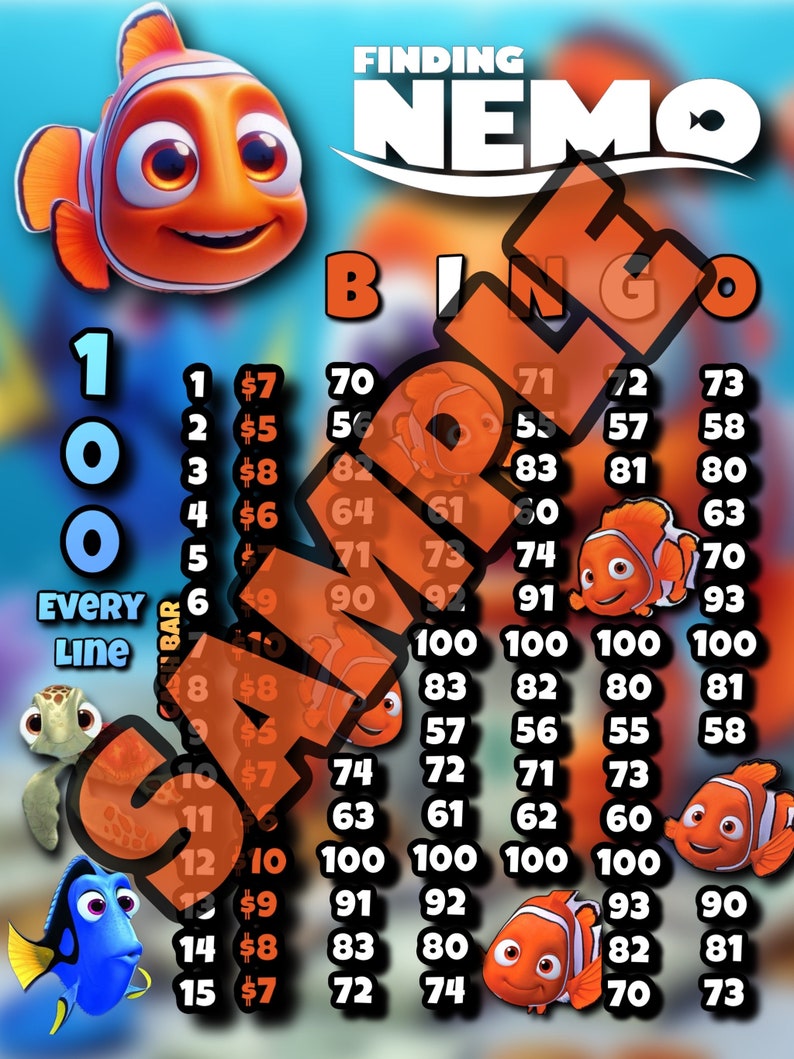 Bingo Board B75 100 Every Line - Etsy