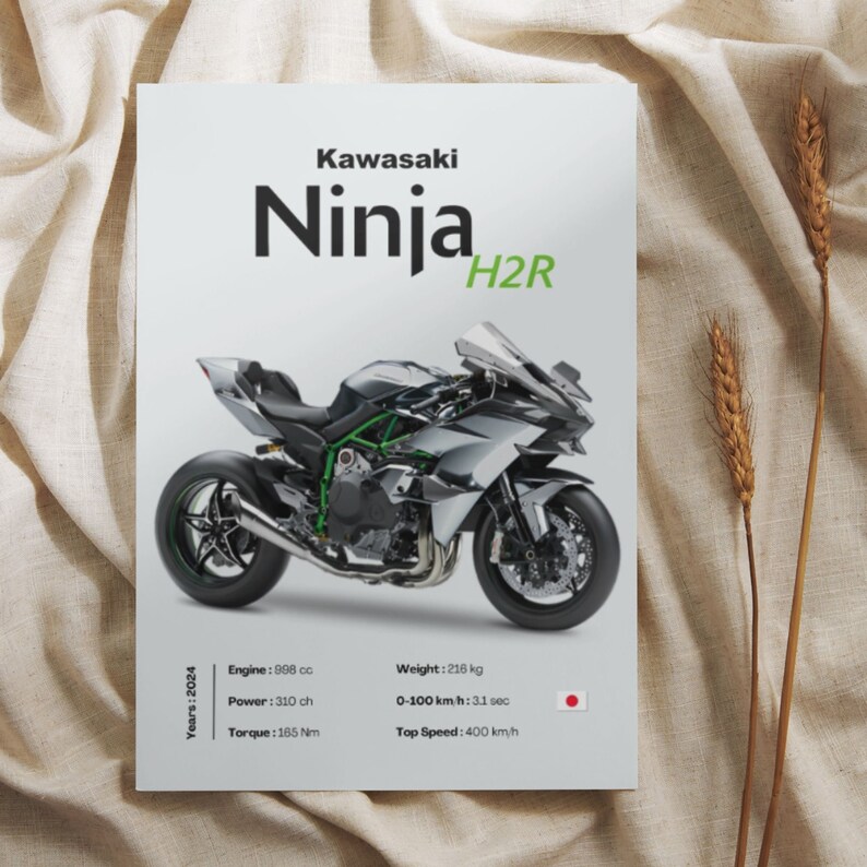 Kawasaki Ninja H2R 2024 Personalized Motorcycle Poster Gift for Bikers ...