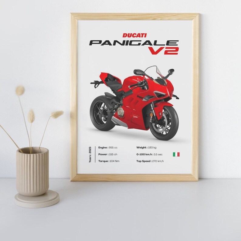 Ducati Panigale V2 | 2023 | Personalized Motorcycle Poster | Gift for ...