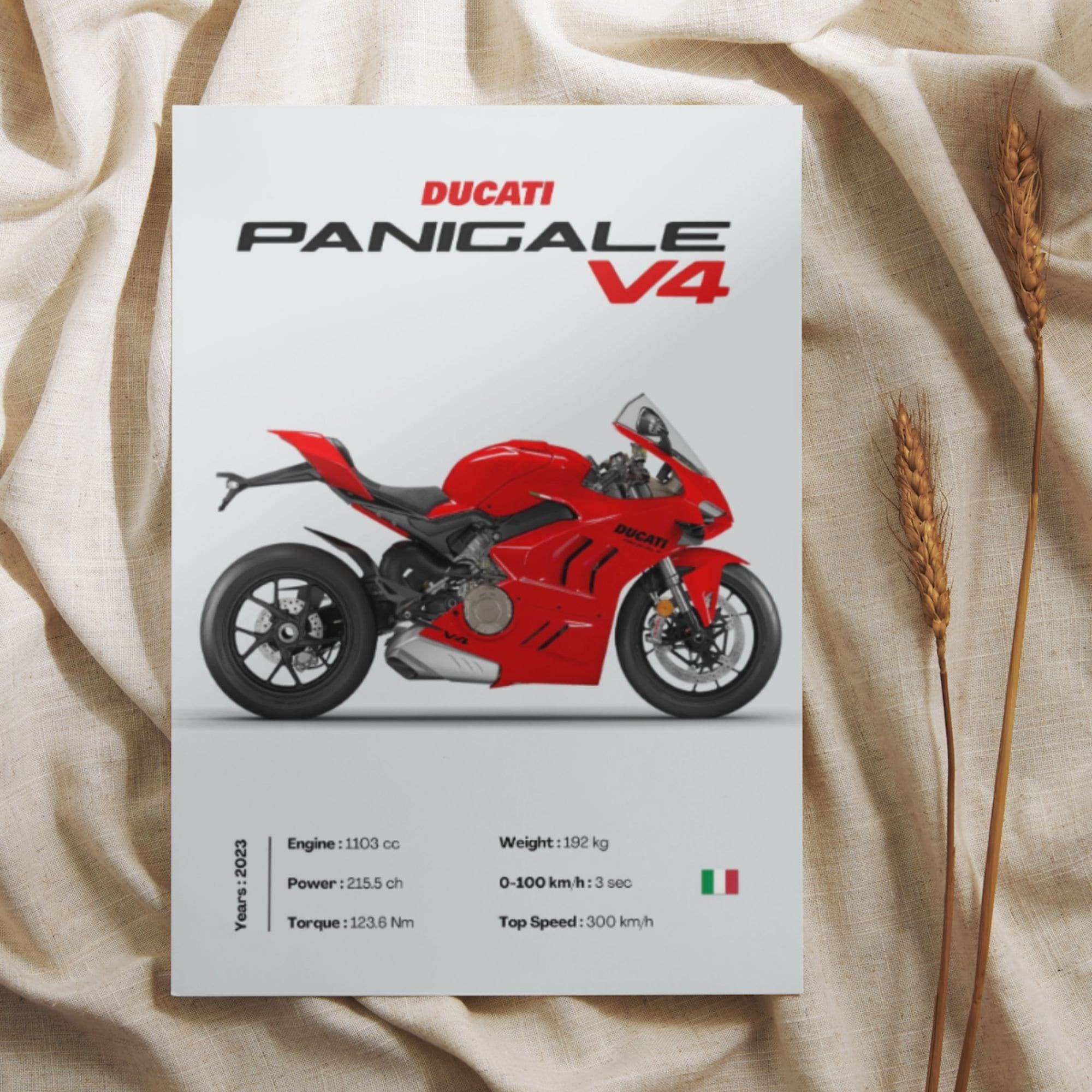 Ducati Panigale V4 | 2023 | Personalized Motorcycle Poster | Gift for ...