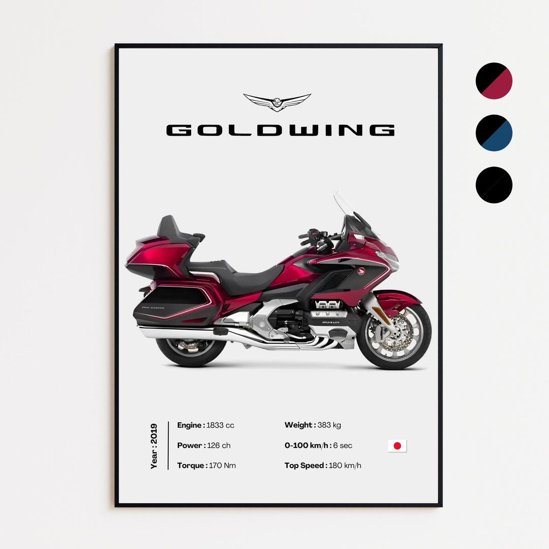Honda Goldwing DCT | 2019 | Custom Motorcycle Poster | Biker Gift ...