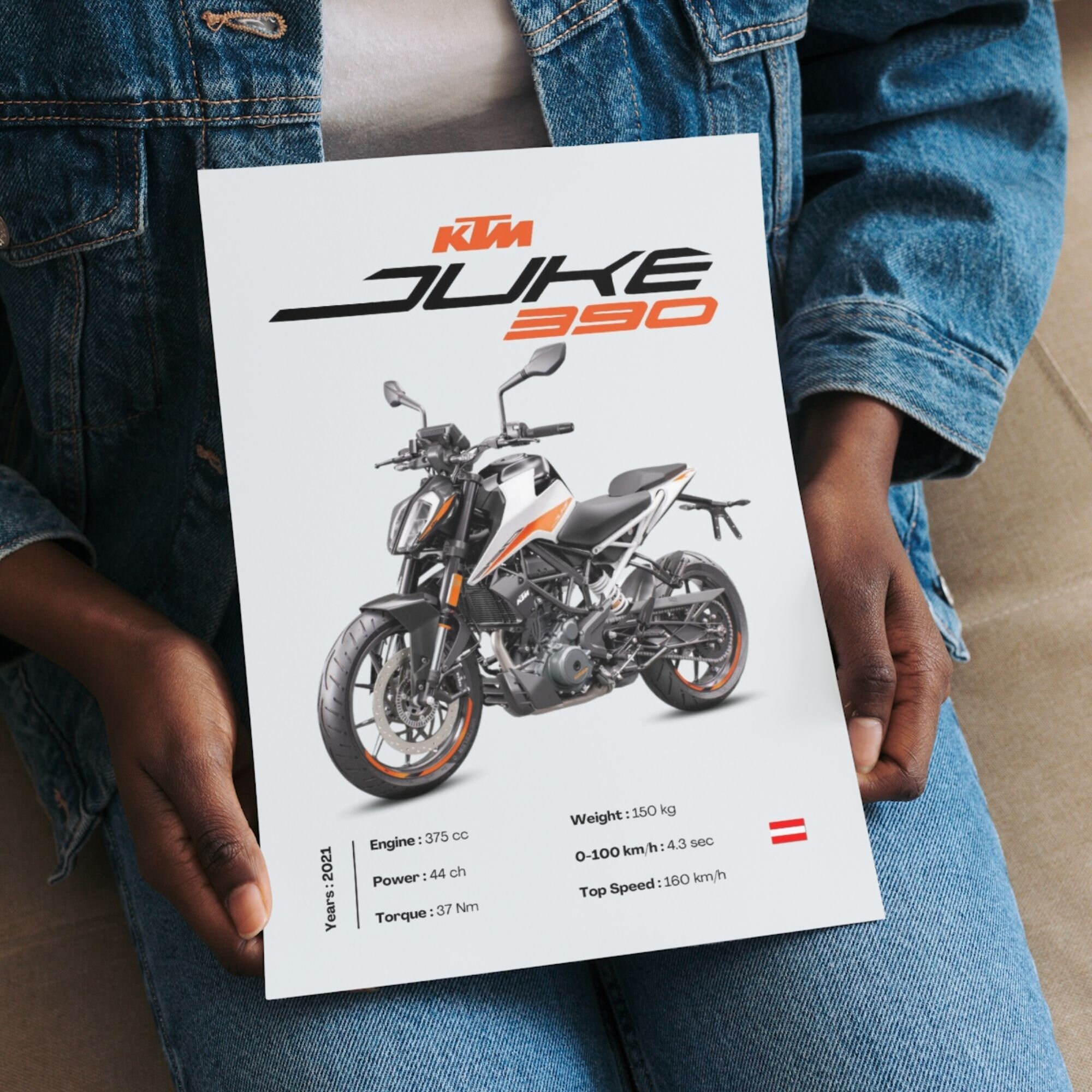 KTM DUKE 390 | 2021 | Personalized Motorcycle Poster | Gift for Bikers ...