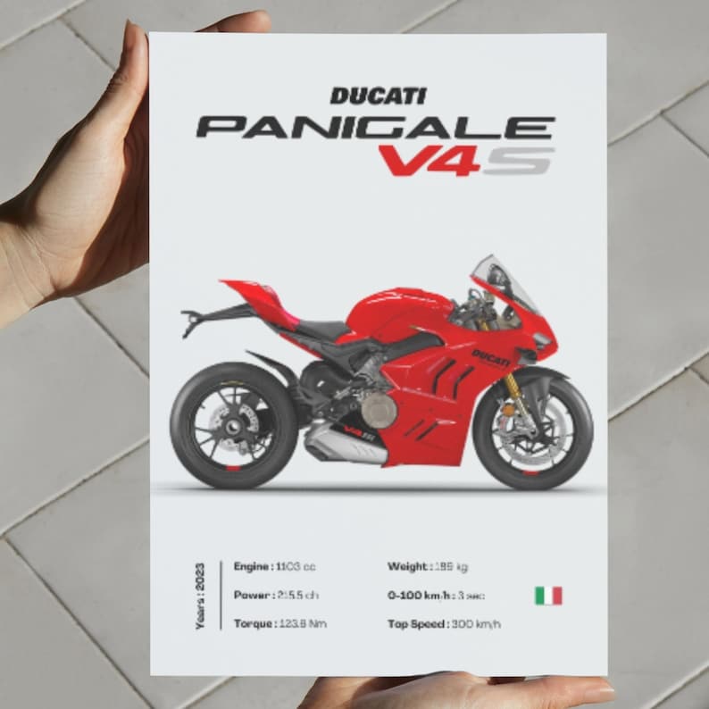 Ducati Panigale V4S | 2023 | Personalized Motorcycle Poster | Gift for ...