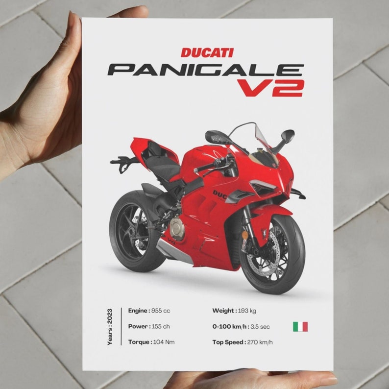 Ducati Panigale V2 | 2023 | Personalized Motorcycle Poster | Gift for ...