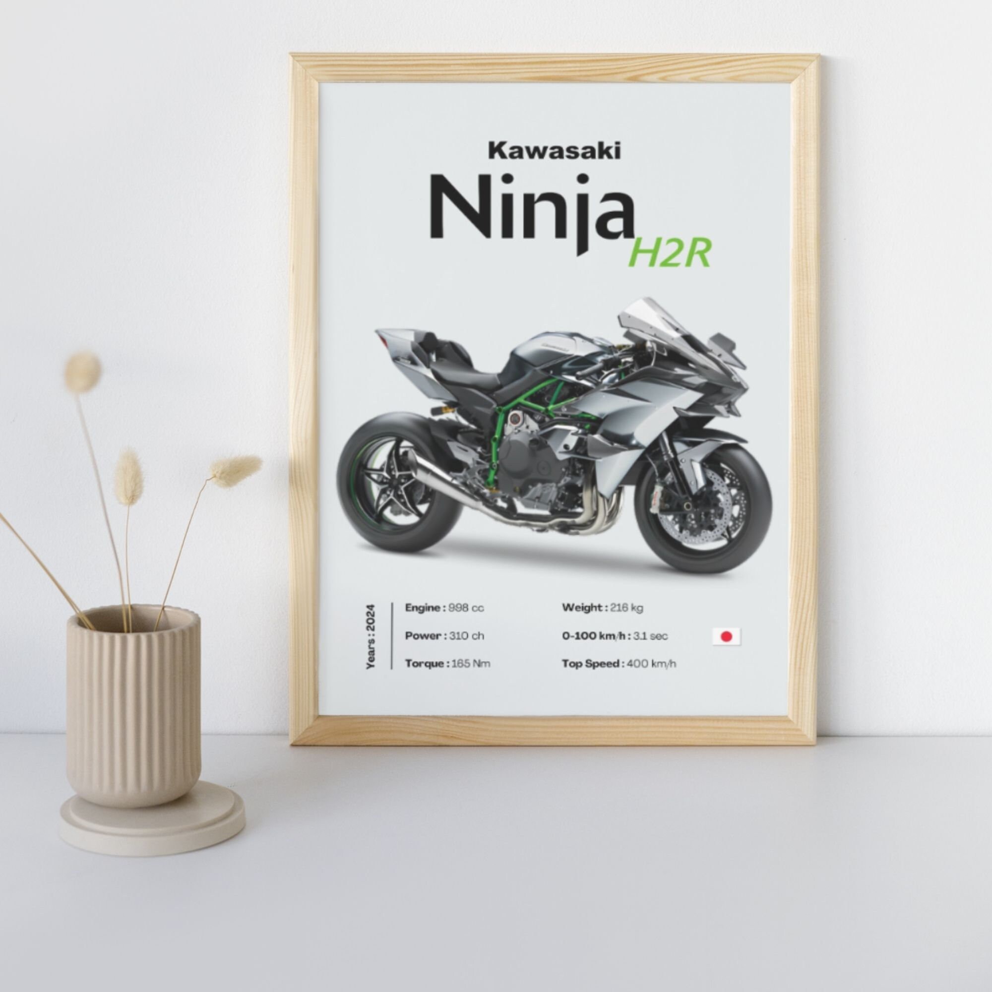 Kawasaki Ninja H2R 2024 Personalized Motorcycle Poster Gift for Bikers ...