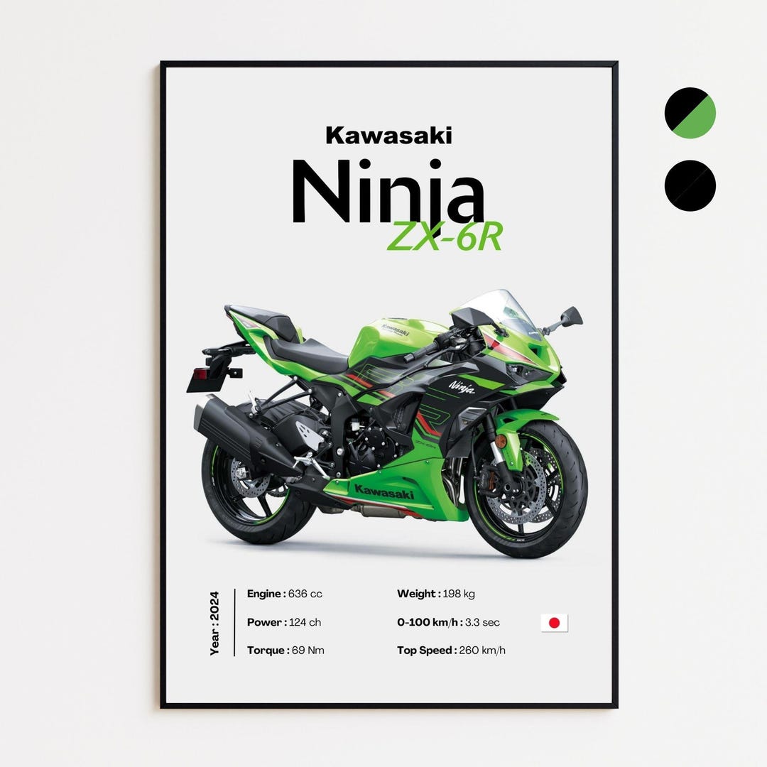 Kawasaki Ninja ZX-6R 2024 Personalized Motorcycle Poster Gift for ...