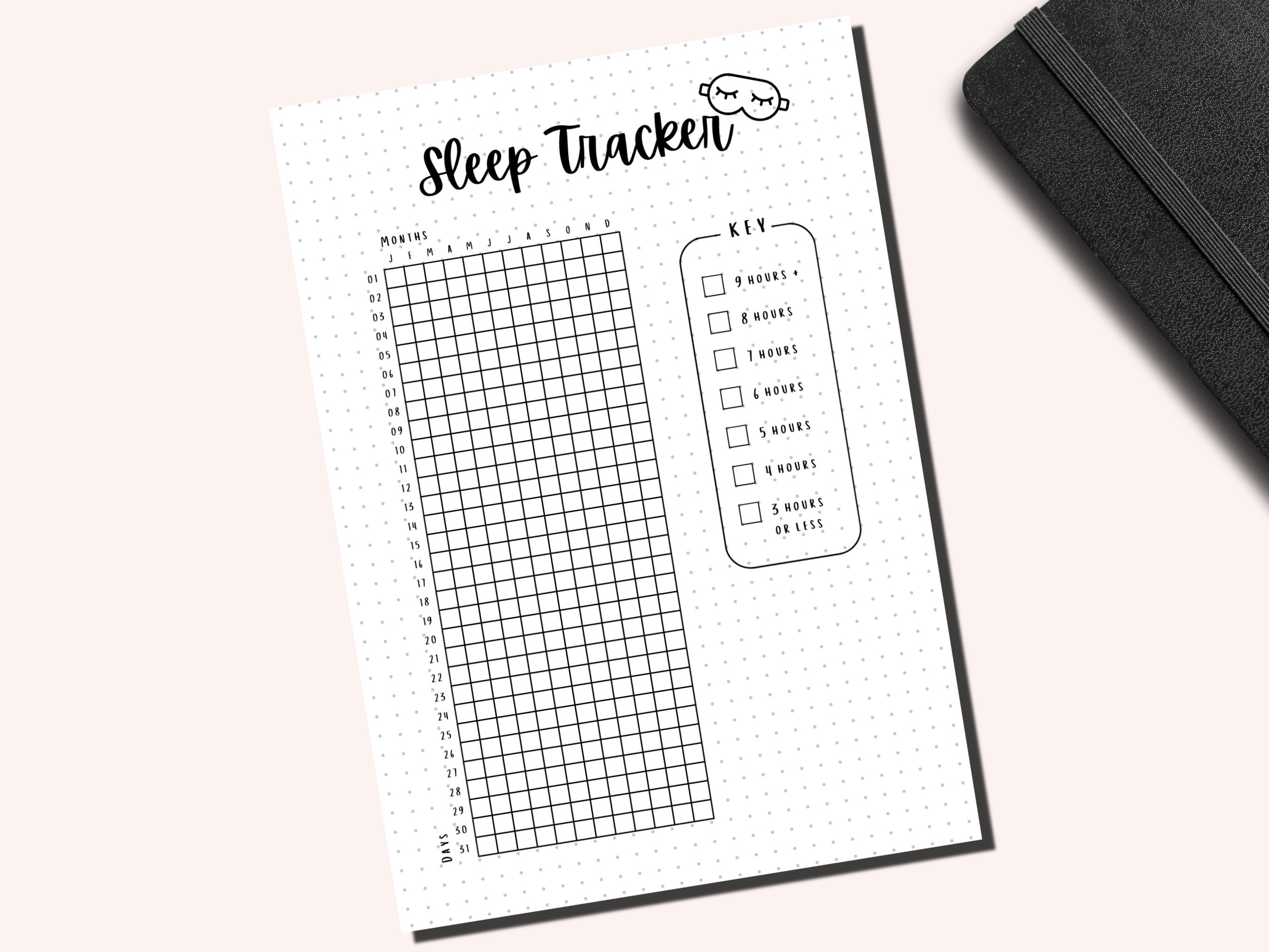 Yearly Sleep Tracker Printable / Pixel Sleep Tracker / Health ...