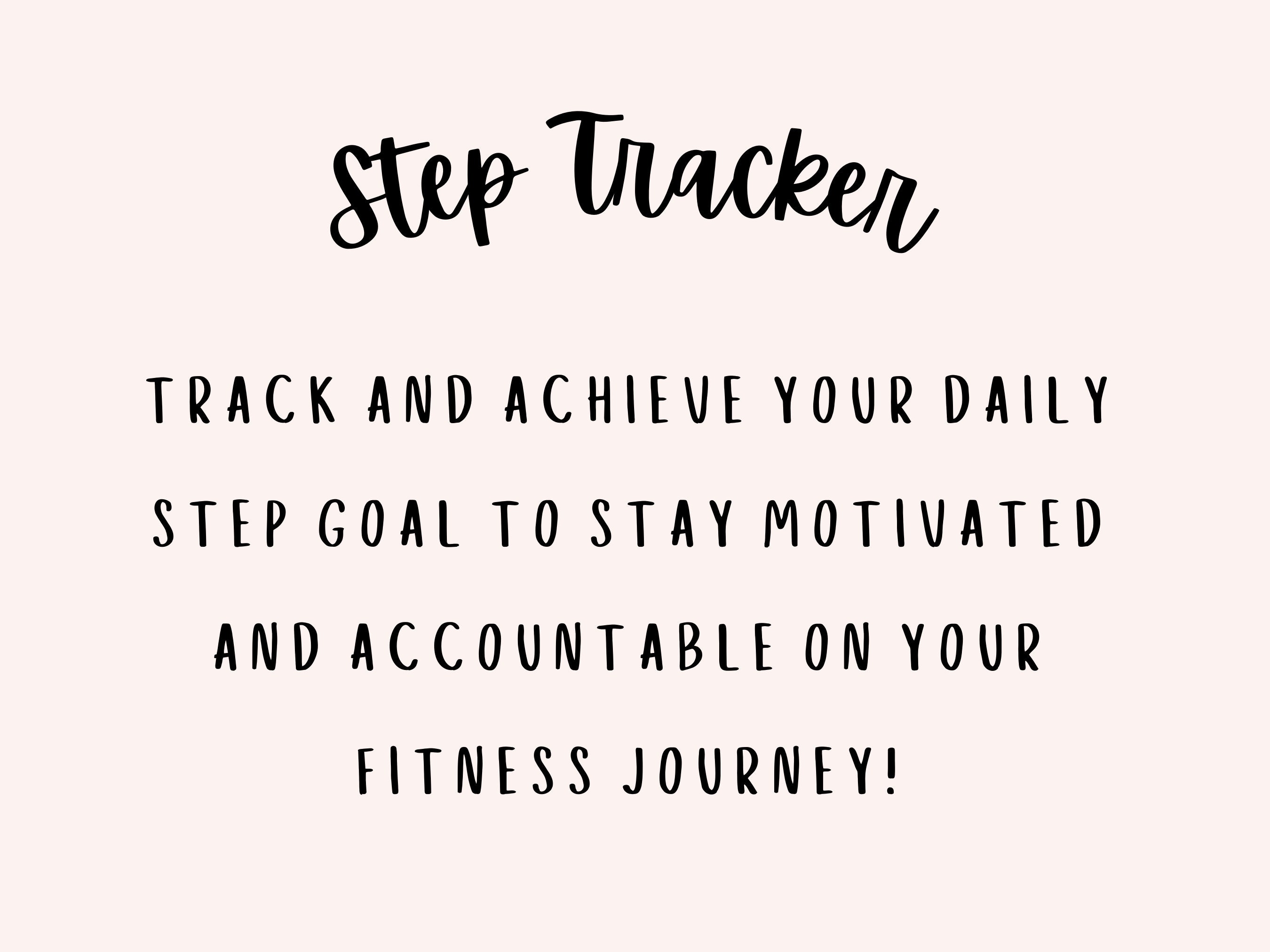 Daily Steps Log Printable / Steps Tracker / Fitness Planner / Monthly ...