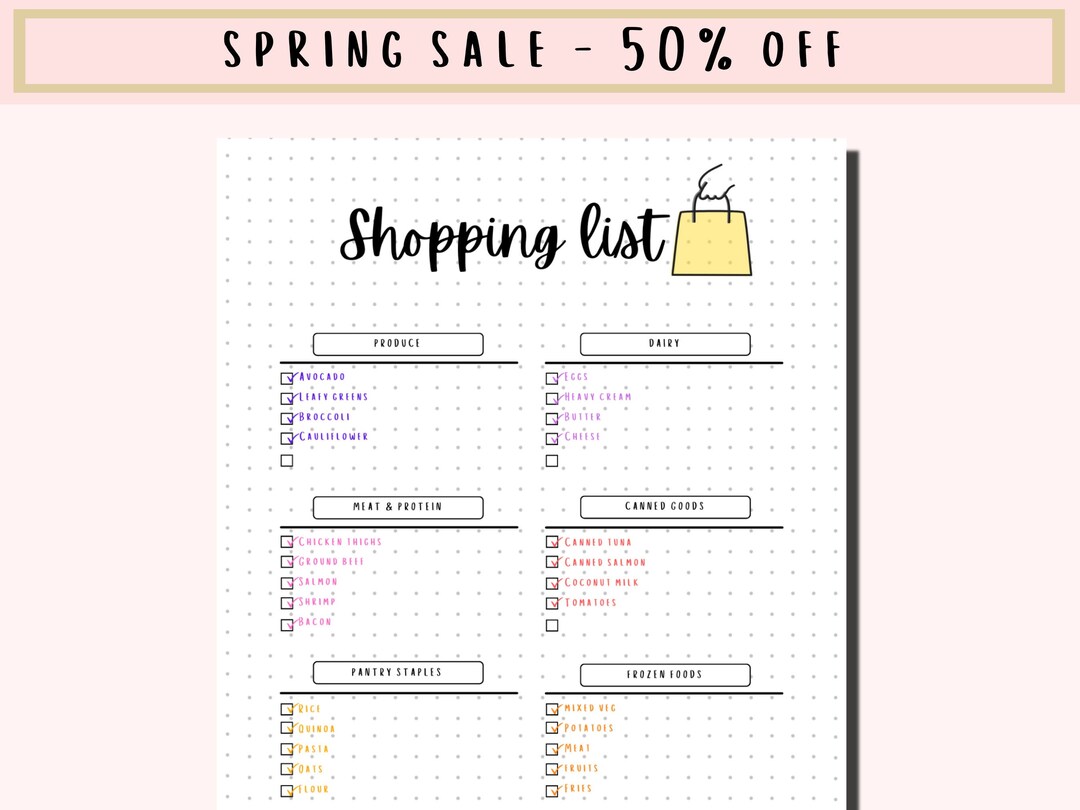 Groceries List / Shopping List / Check List / Printable Tracker ...