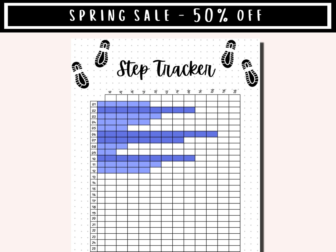 Daily Steps Log Printable / Steps Tracker / Fitness Planner / Monthly ...