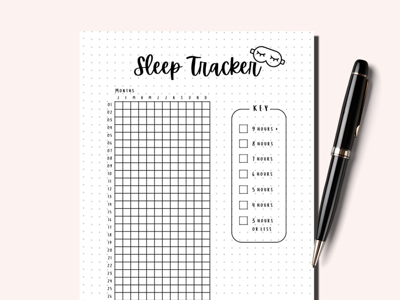 Yearly Sleep Tracker Printable / Pixel Sleep Tracker / Health ...