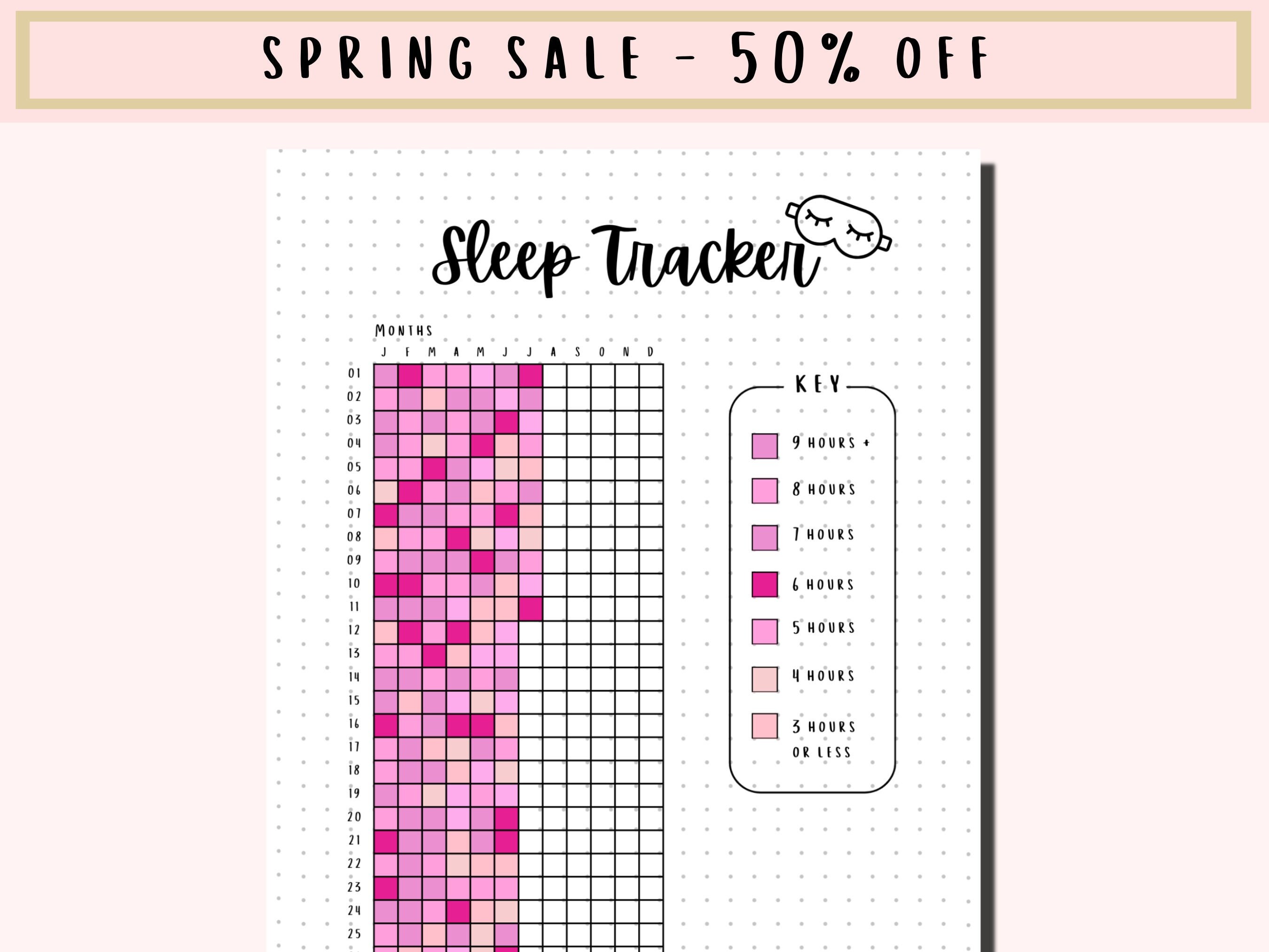 Yearly Sleep Tracker Printable / Pixel Sleep Tracker / Health ...