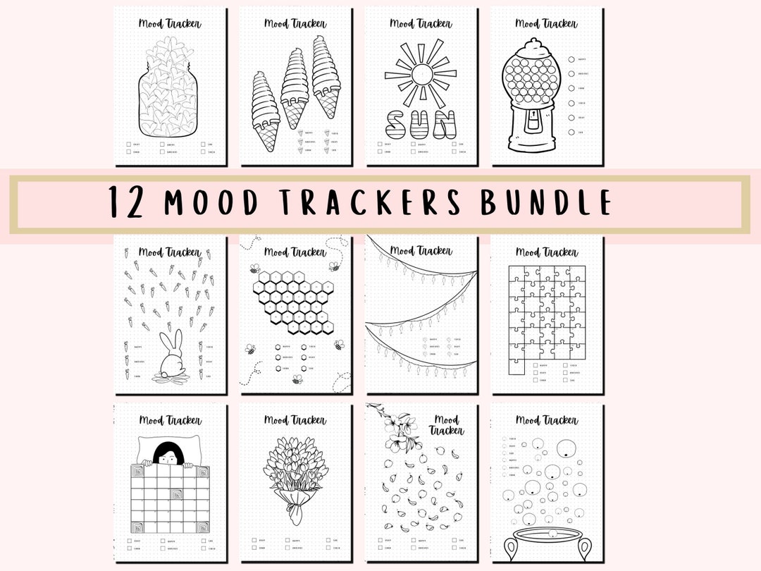 Mood Trackers Bundle / PRINTABLE A5 Journal Pages / Value Pack / 2024 ...