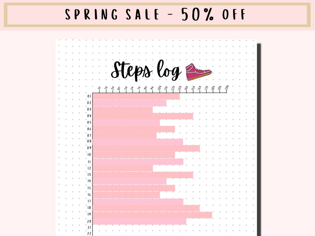 Daily Steps Log Printable / Steps Tracker / Fitness Planner / Monthly ...