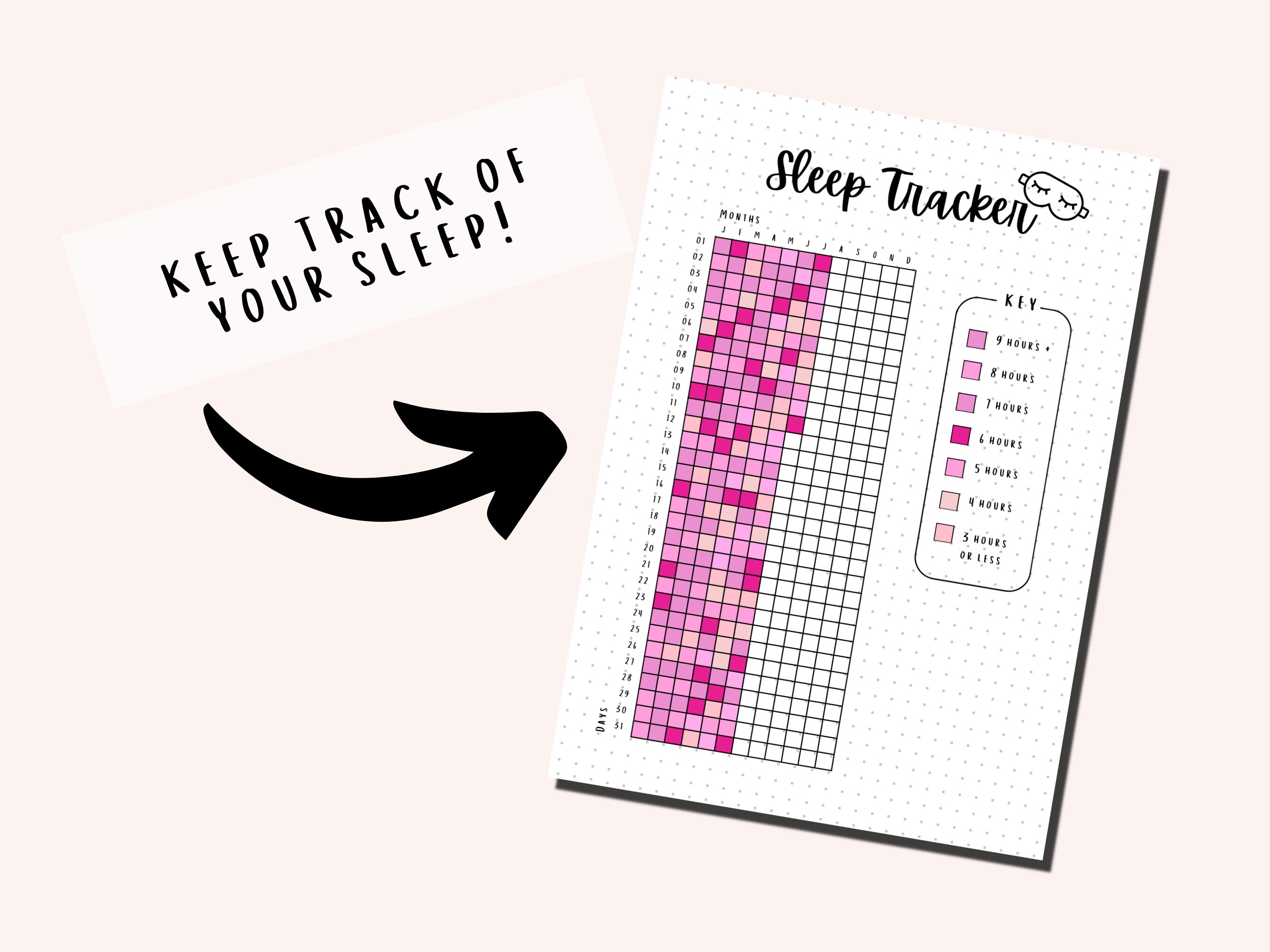 Yearly Sleep Tracker Printable / Pixel Sleep Tracker / Health ...