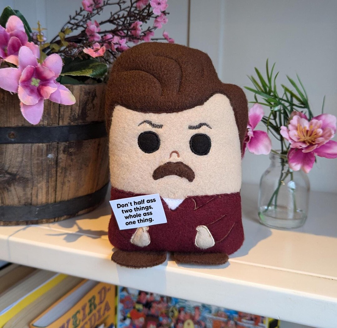 Ron Plushie and Personalised Birthday Greeting Funny Pawnee Tv Show ...