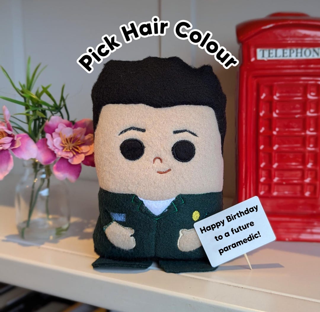 Male Paramedic Plushie Custom Medic Doll EMT Gift Message Personalised ...