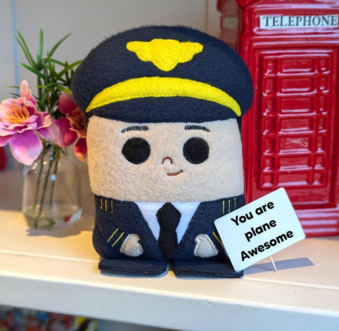 Pilot Plushie Personalised Airplane Gift Aviator Captain Birthday Card ...