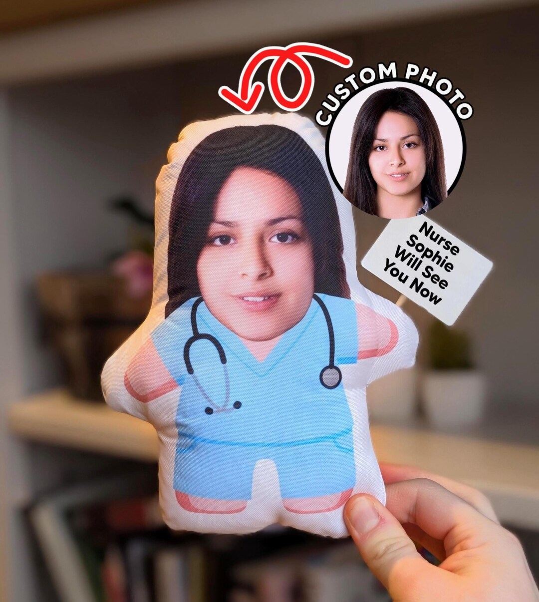 Personalized Nurse Plushie, Custom Healthcare Gift Nursing Photo ...
