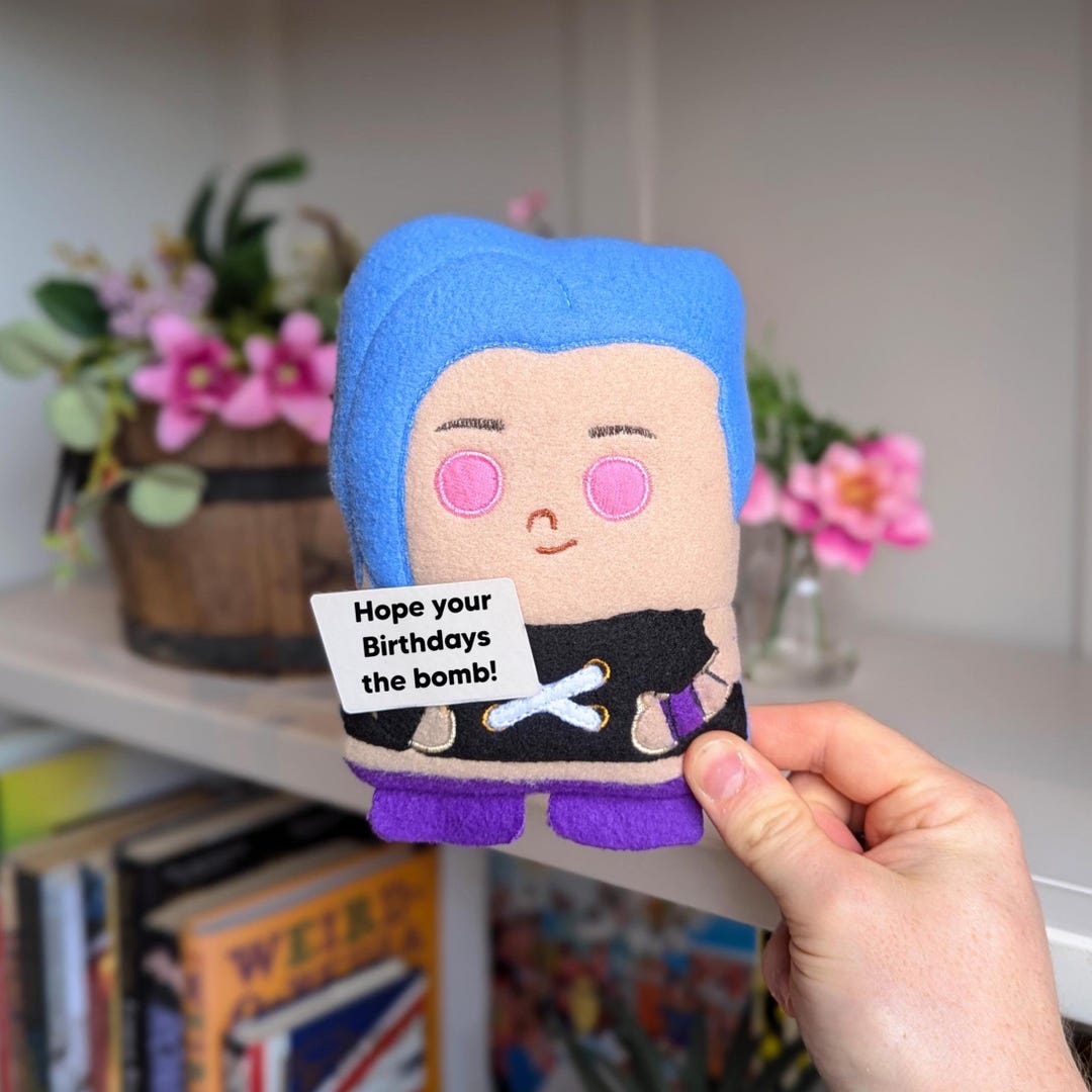 Jx Plushie With Gamer Tv Birthday Card Funny Tv Show Gift With Custom Message Video Game Merch ...