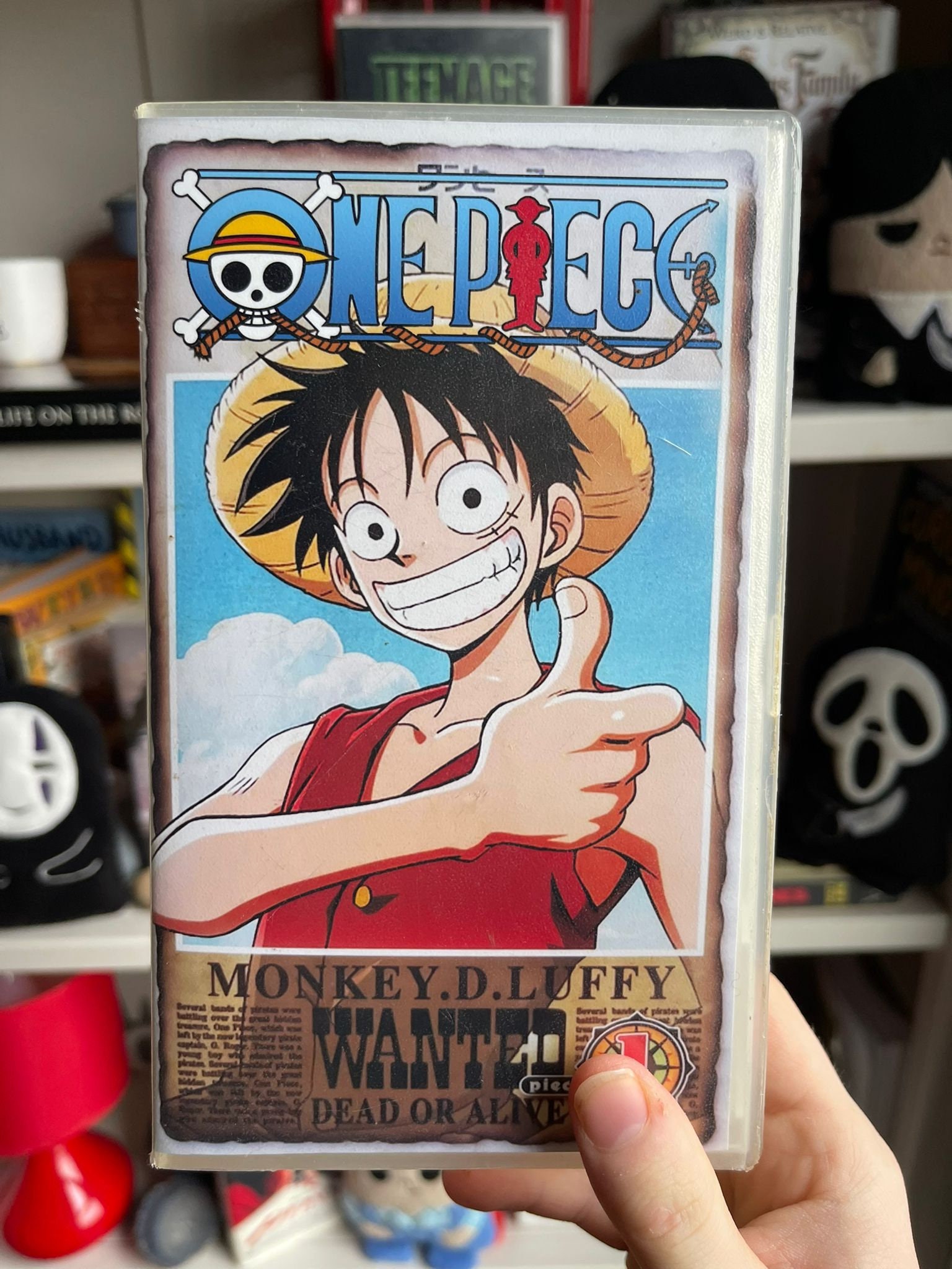 Luffy Plushie With One Piece VHS Display Box. Cute One Piece Luffy ...