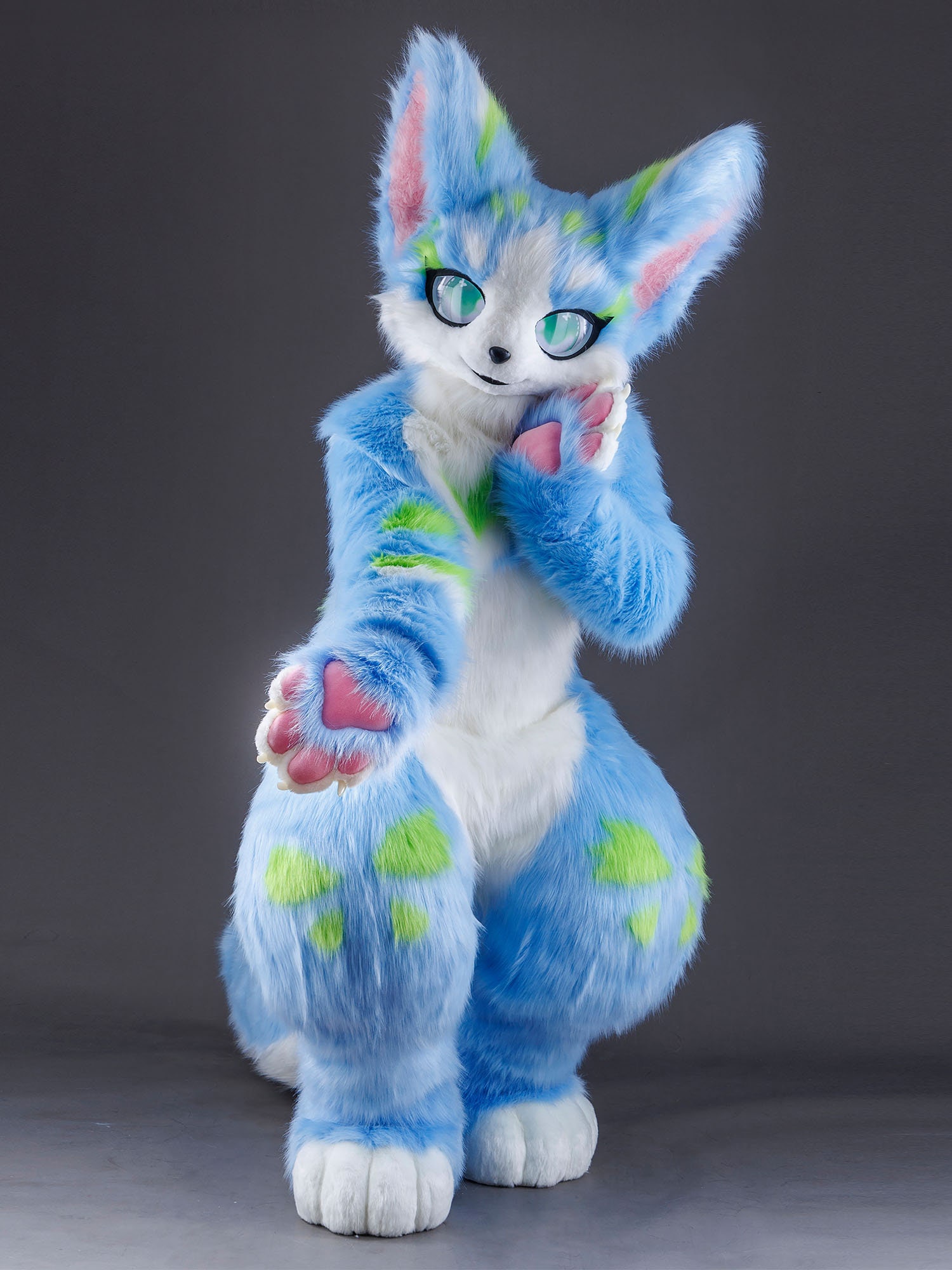 Japanese Kemono Full Fursuit/ Feline Canine Kig Animal Furry Costume/ Head Tail Body Paw Set ...