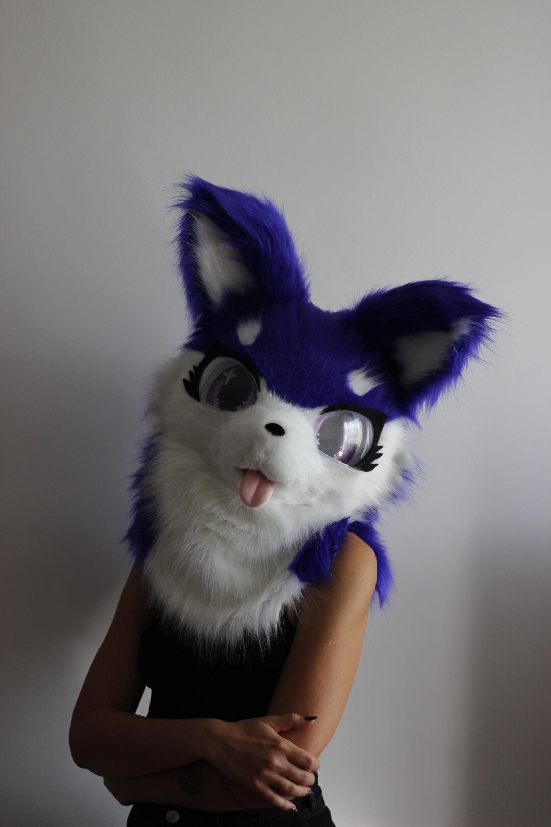 Fursuit Head Premade Kemono Fox Wolf Furry Fursuit Mini Partial Cosplay Paws Handmade Japanese ...