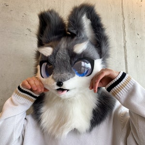 Fursuit Head Premade Japanese Dog Furry/ Partial Fursuit Cosplay Kig ...