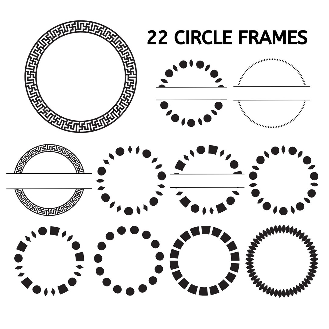 Circle Frame SVG Double Circle Frame SVG Circle SVG Round Frame Svg ...