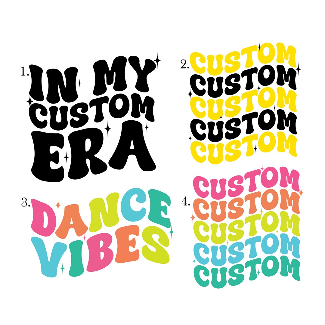 Custom Wavy Stacked Svg Png, Custom Wavy Text Svg, Personalized Text ...