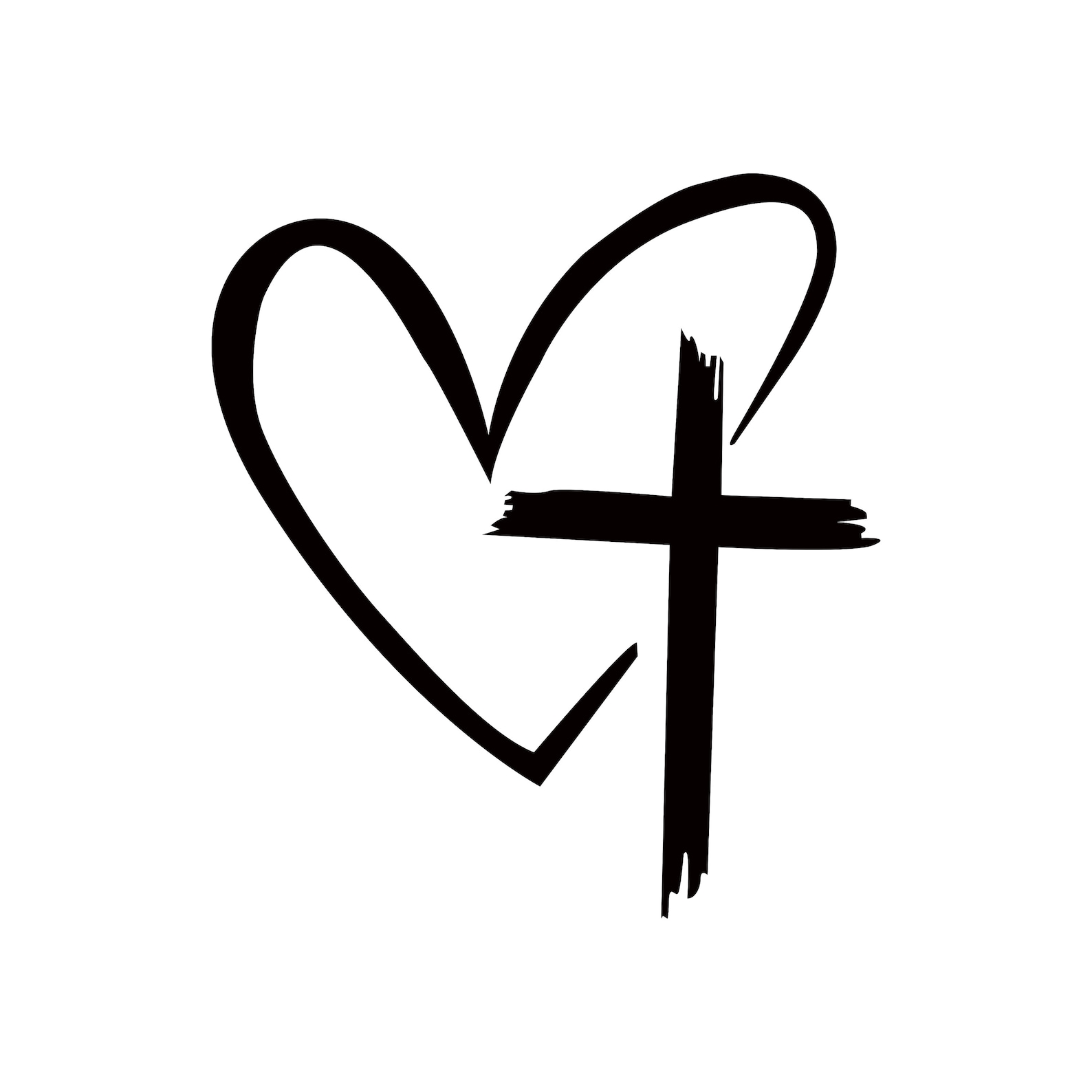 Cross in Heart SVG PNG Heart Cross Svg, Heart Cross Png, Christian ...